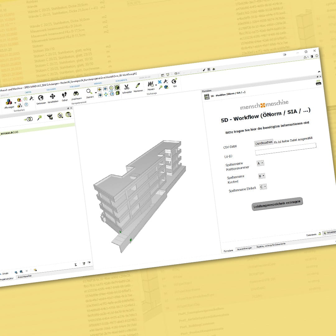 5D BIM Workflow mit DESITE - ÖNORM / SIA Integration